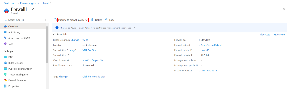How to – Migrate Azure Firewall from Classic Rules to Policy – wedoAzure
