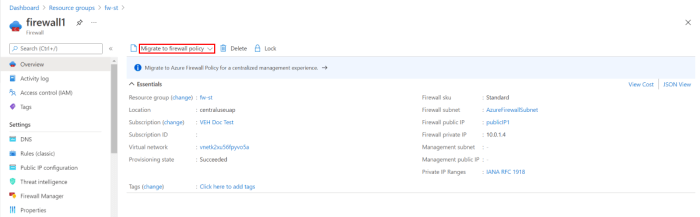 How to – Migrate Azure Firewall from Classic Rules to Policy – wedoAzure